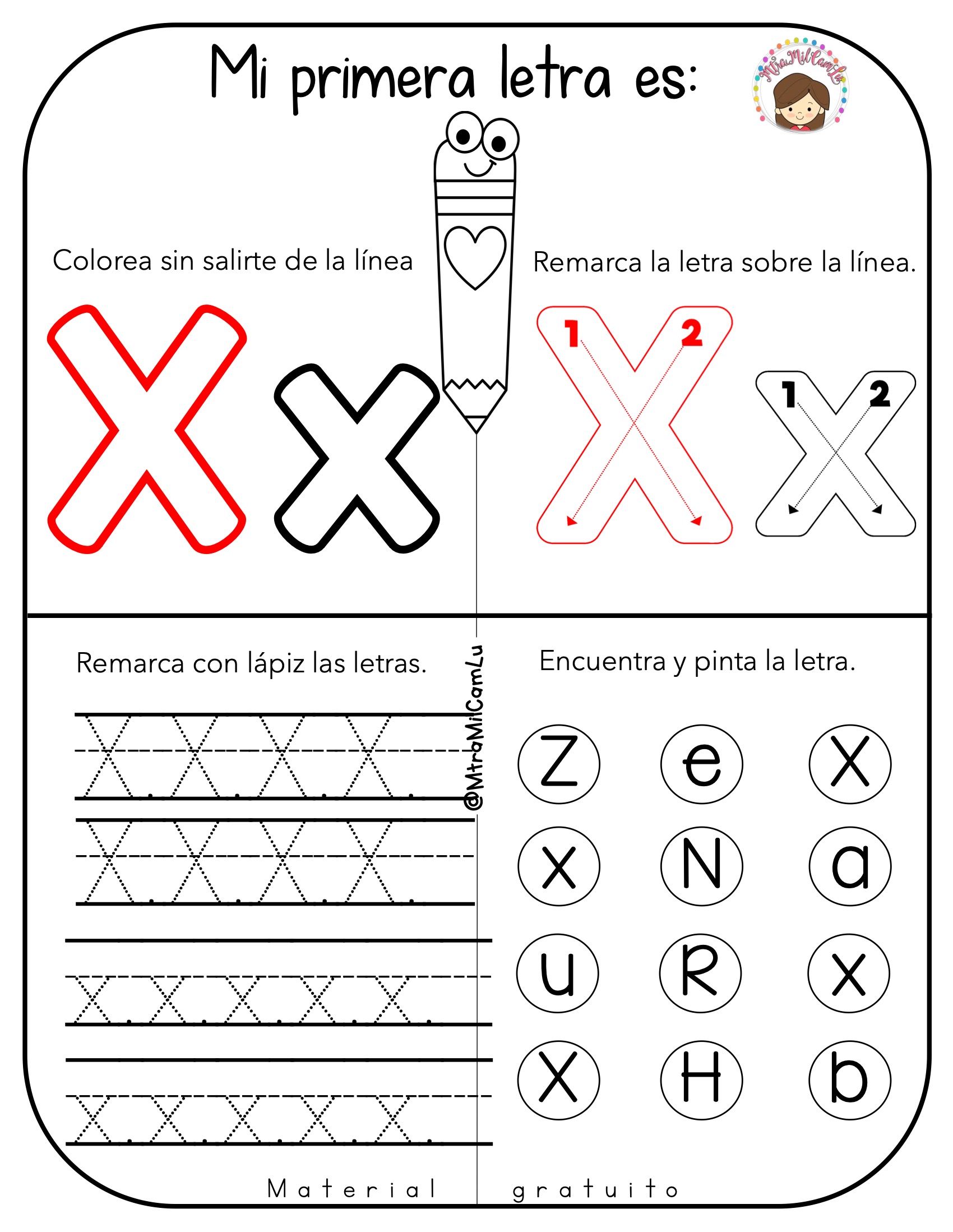 Cuadernillo de grafomotricidad en infantil, mi primero letra 25