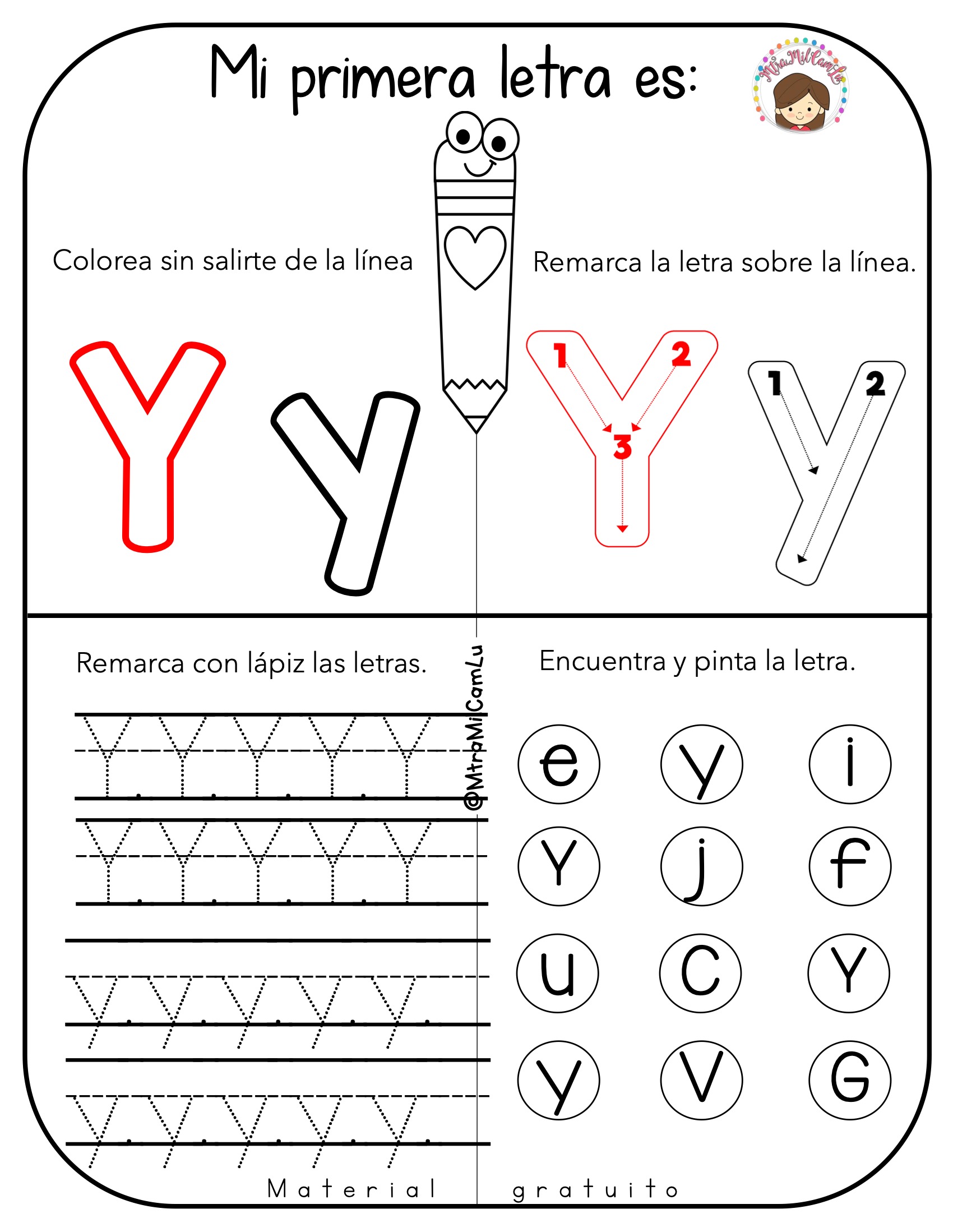 Cuadernillo de grafomotricidad en infantil, mi primero letra 26
