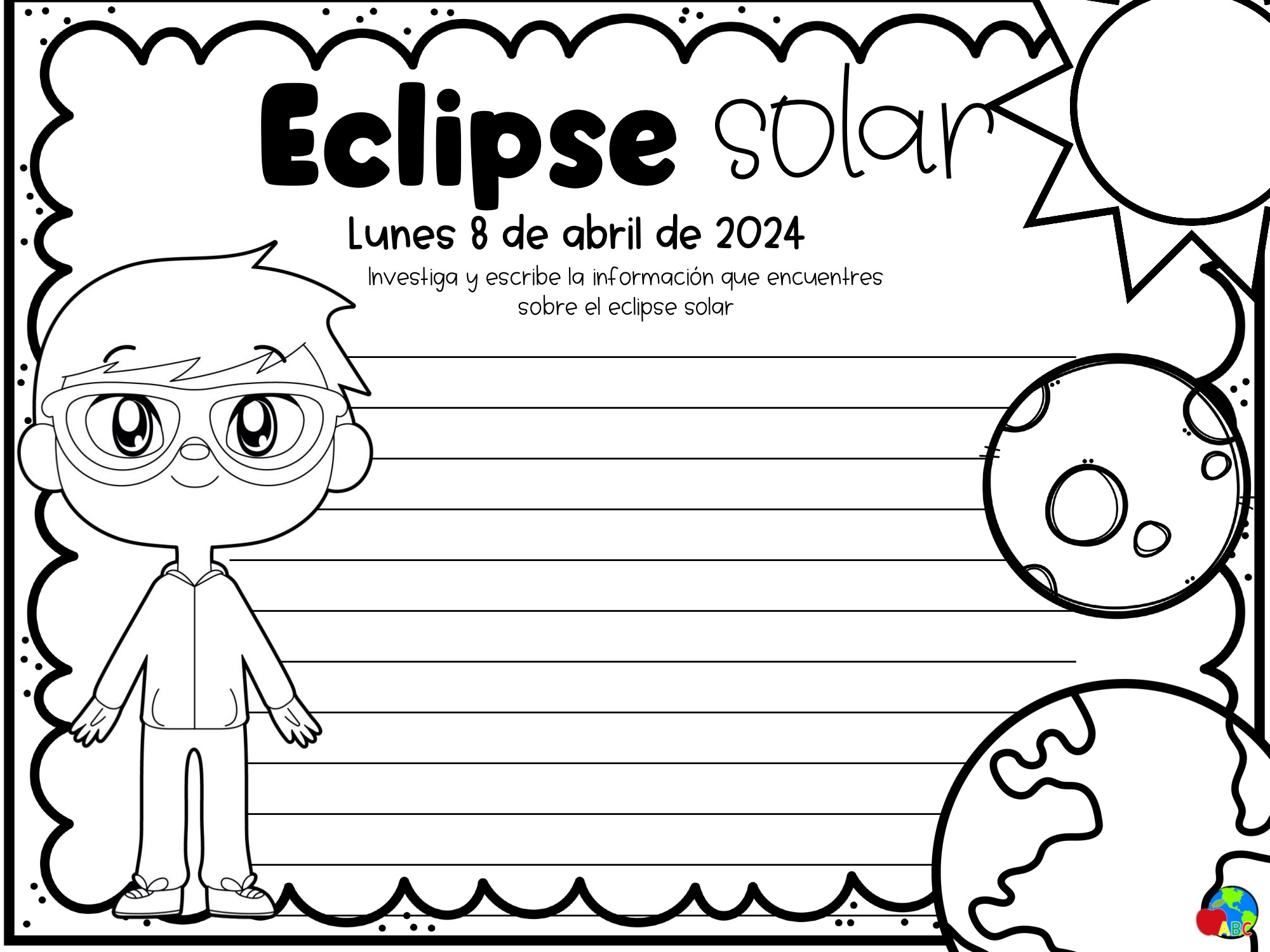 Cuadernito eclipse solar 2024 infantil y primaria 3