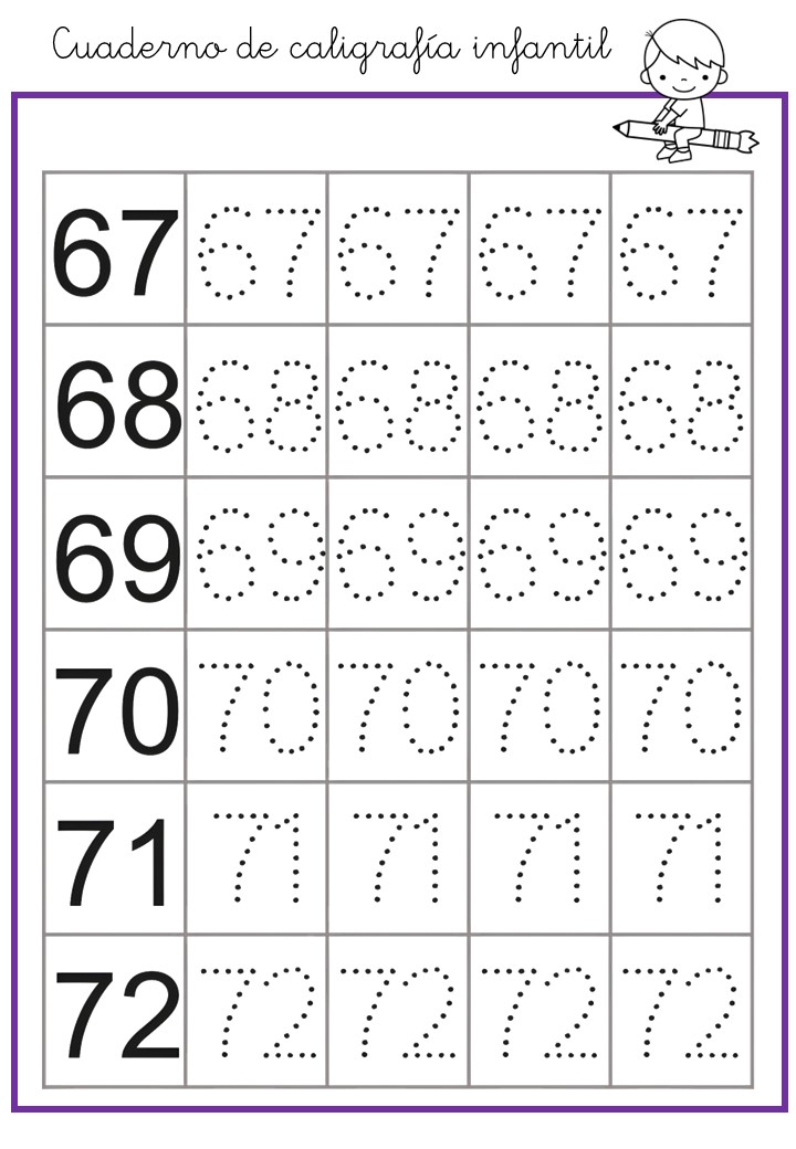 Cuaderno de Caligrafía de todos los números del 1 al 100 (12)