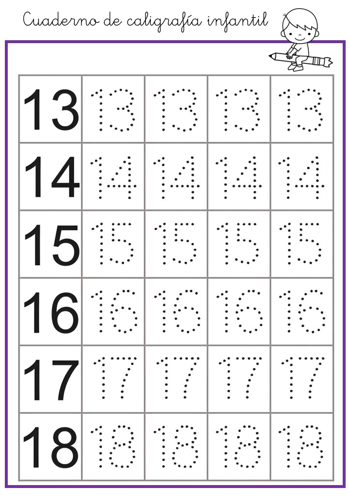 Cuaderno de Caligrafía de todos los números del 1 al 100 (3)