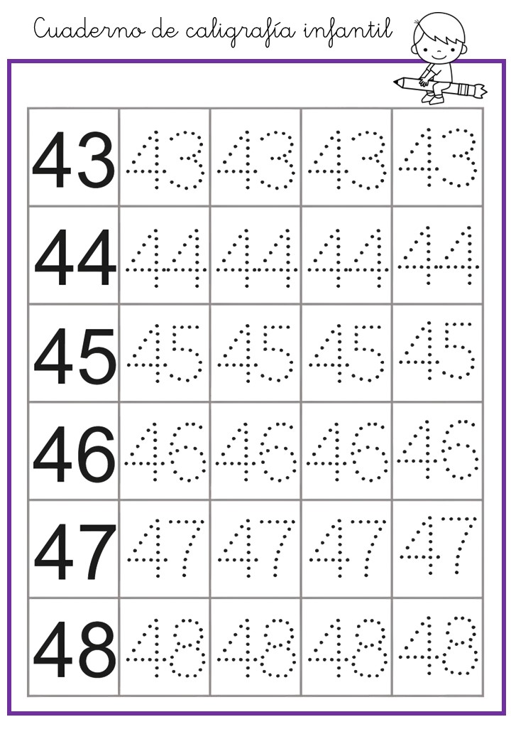 Cuaderno de Caligrafía de todos los números del 1 al 100 (8)