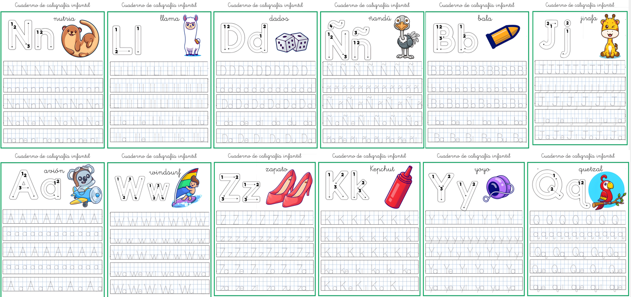 NUEVO CUADERNO de caligrafía para infantil mejoramos la letra de los ...