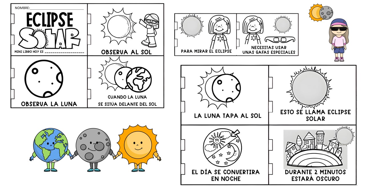 MINILIBRO PARA TRABAJAR EL ECLIPSE SOLAR 2024 - Actividades de infantil ...