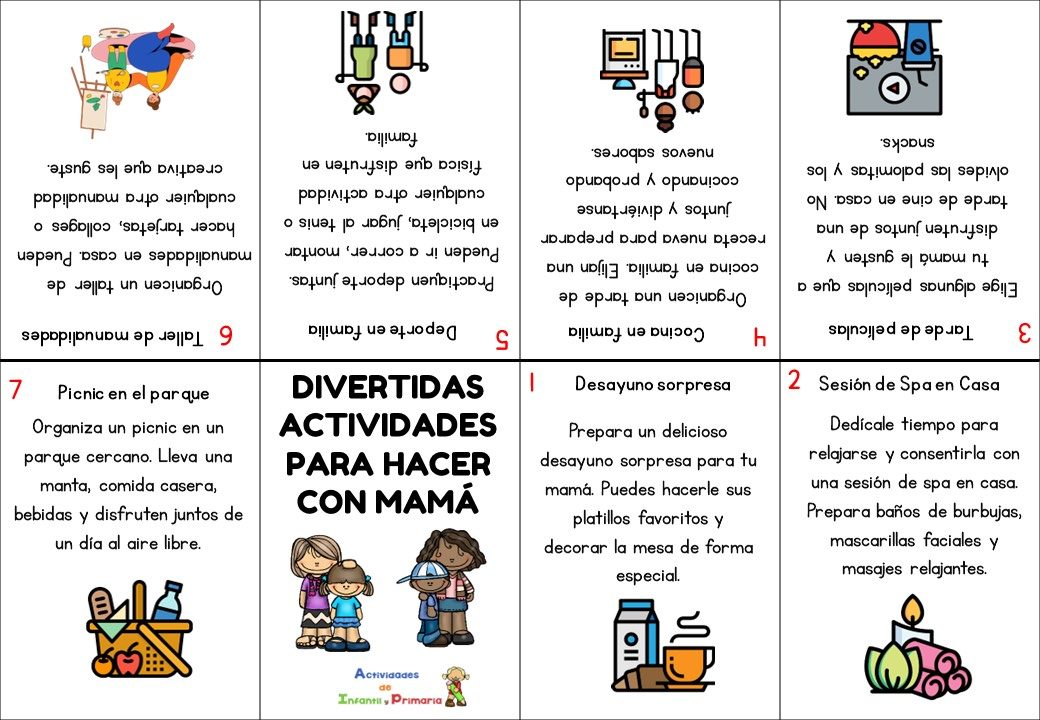 Minilibro: 7 divertidas actividades que hacer con mamá el Día de la ...