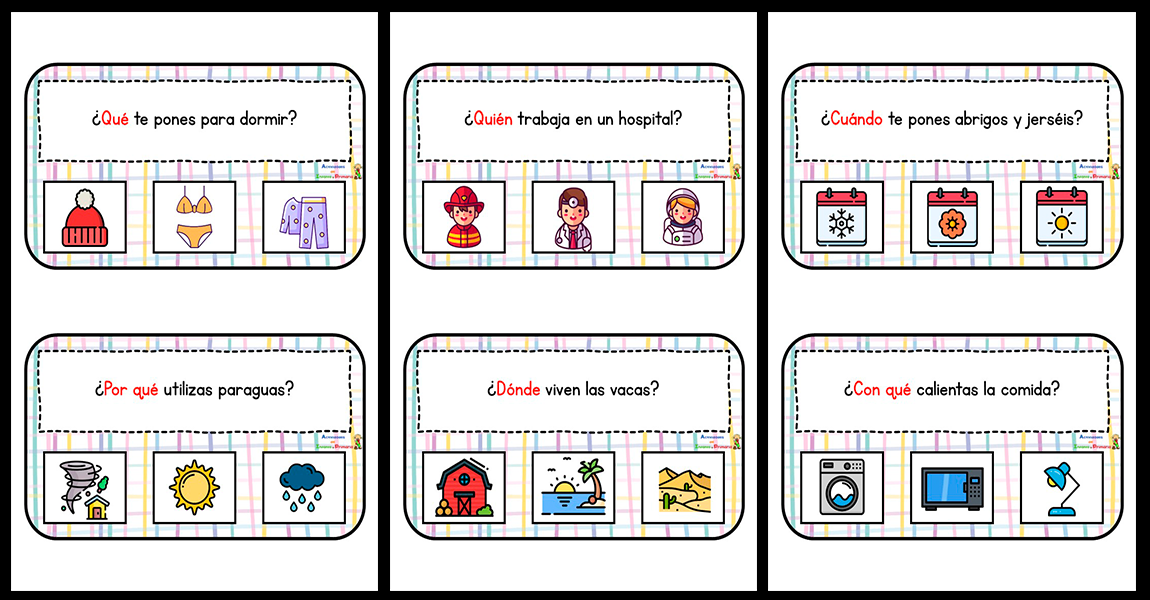 Comprensión de preguntas con diferentes partículas interrogativas ...