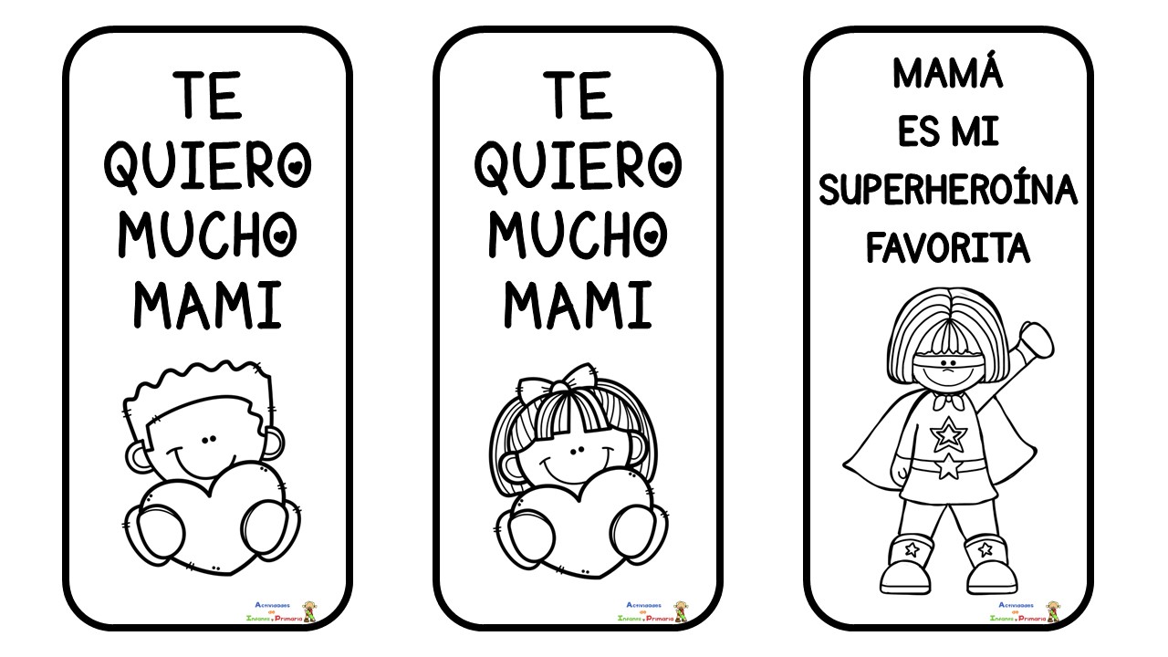 Preciosos marcapáginas para colorear y regalar el Día de la Madre ...