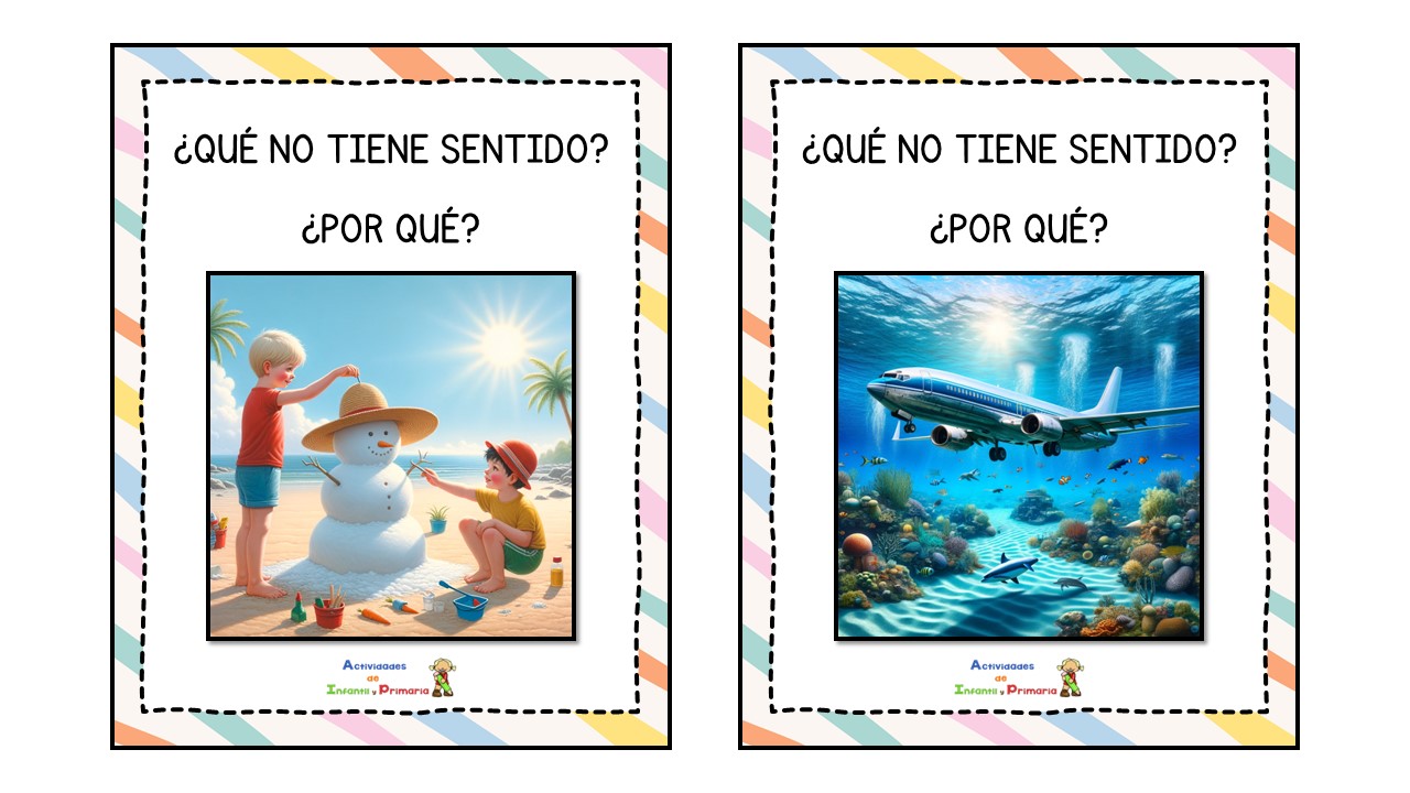 Tarjetas con absurdos visuales para estimular el razonamiento lógico ...