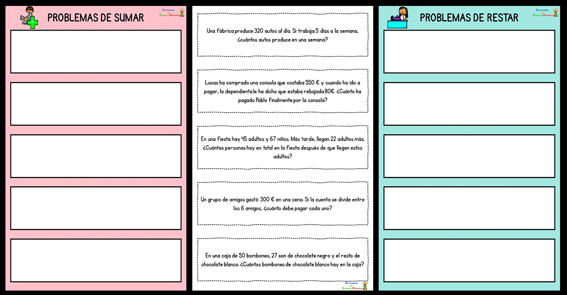 Clasificamos problemas matemáticos: ¿Sumar, restar, multiplicar o ...