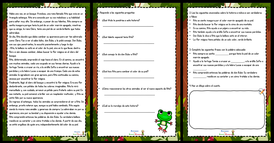 Comprensión Lectora De Una Fábula Actividades De Infantil Y Primaria