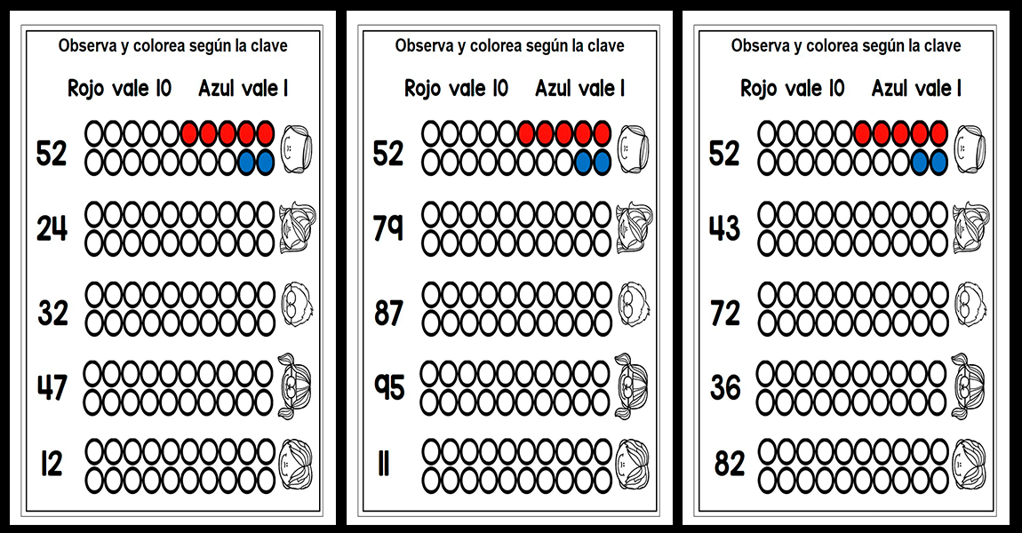 Decenas y unidades: Coloreamos para trabajar la descomposición numérica ...