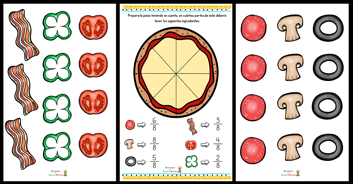 Divertida actividad de fracciones: Prepara tu pizza - Actividades de ...