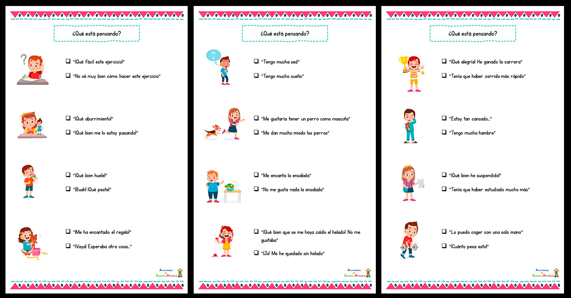 Inferencias: ¿Qué está pensando? - Actividades de infantil y primaria