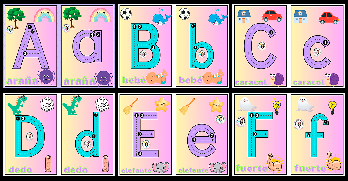 Abecedario colorido para repasar el trazo - Actividades de infantil y ...
