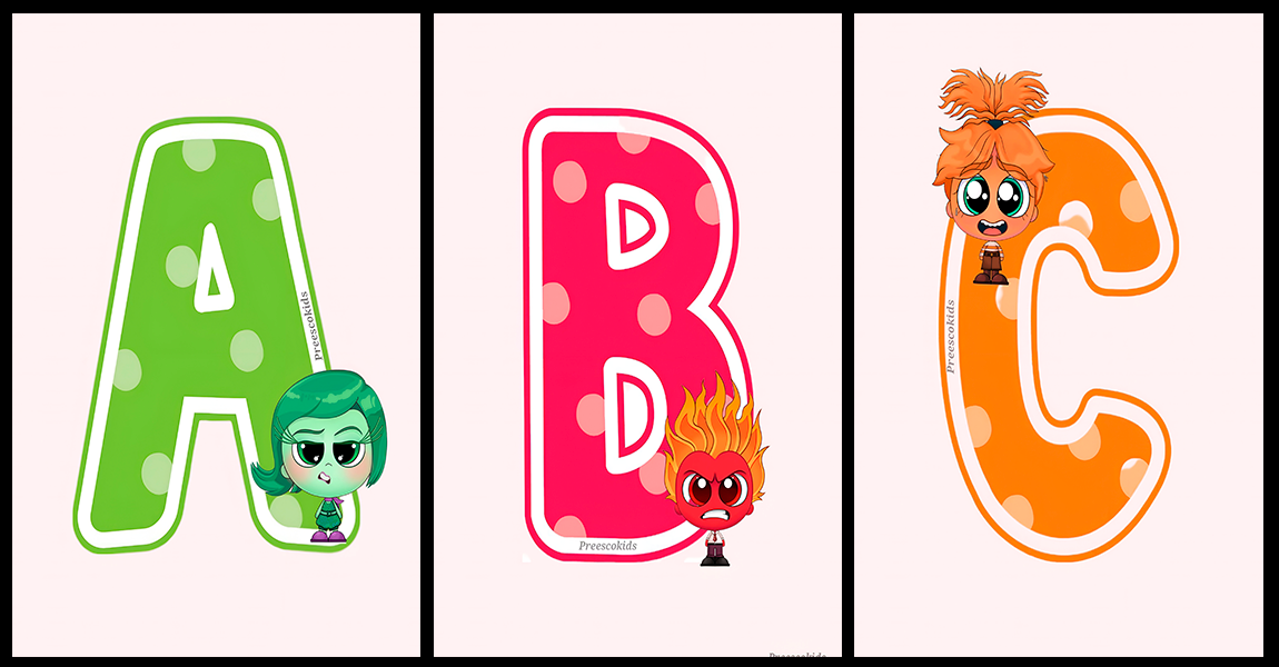 Precioso abecedario con los personajes de Intensamente (Inside Out ...