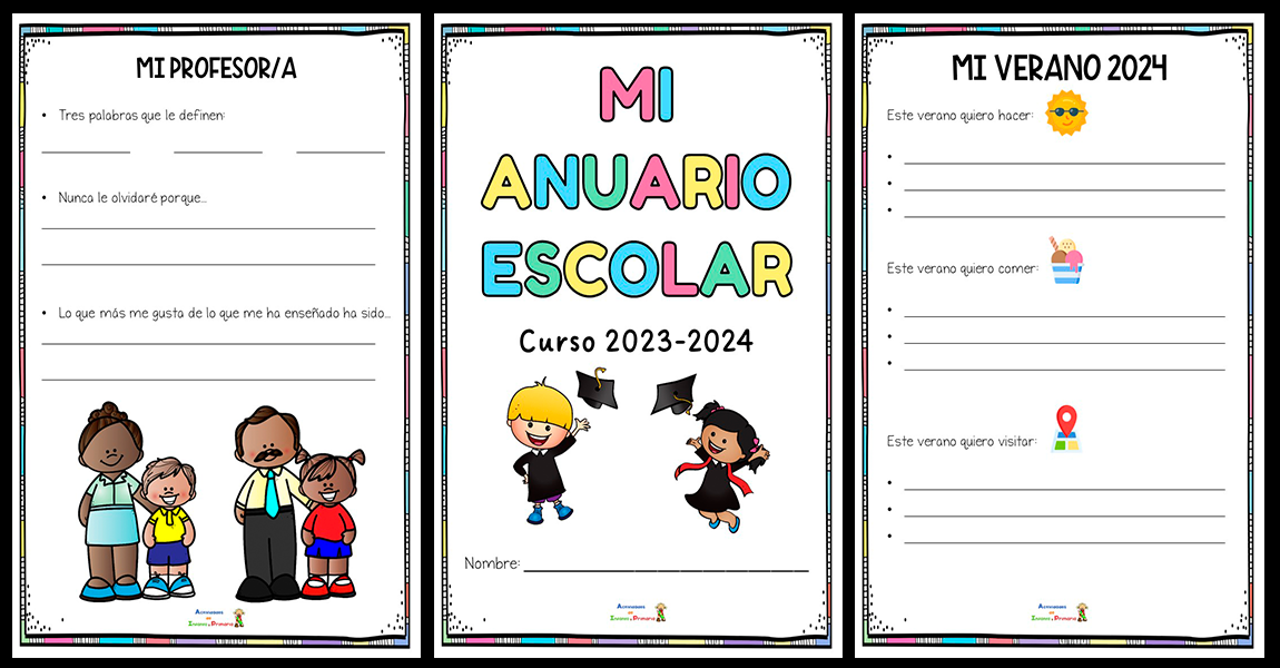 Mi anuario escolar curso 2023-2024 - Actividades de infantil y primaria