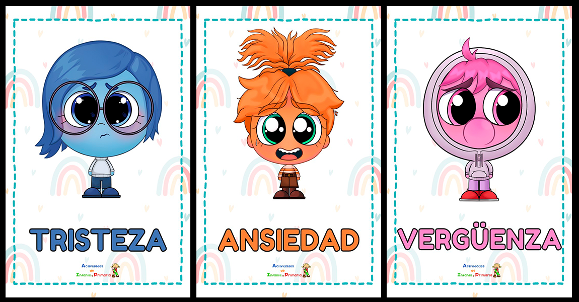 Los carteles de las emociones con los personajes de la película Del ...