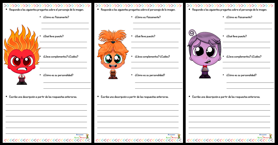 portada descripciones personajes inside out