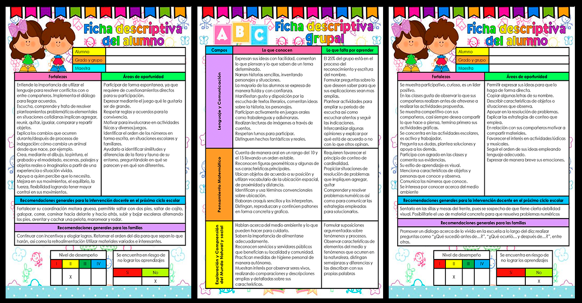 Modelos de fichas descriptivas para final de curso - Actividades de ...