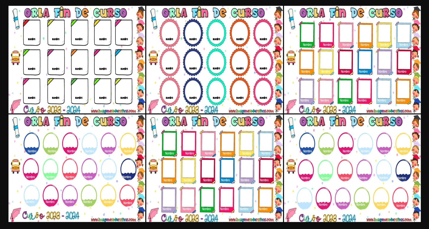 Orlas Fin De Curso Infantil Preescolar Y Primaria Collage