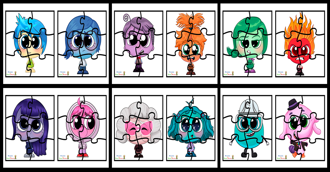 Bonitos puzles de los personajes de Intensamente - Actividades de ...