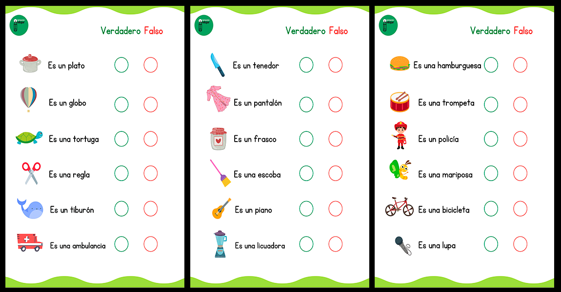 ¿Verdadero o falso? Con sencillas frases y dibujo - Actividades de ...