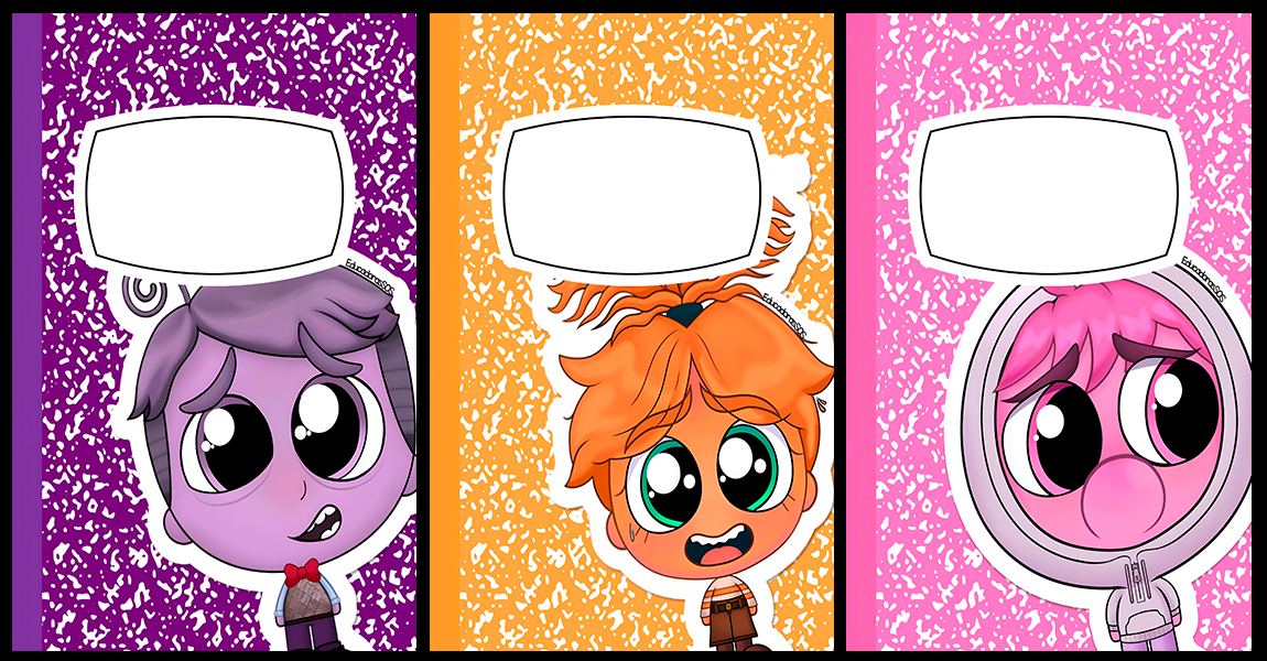 Preciosas portadas personalizables con los personajes de Intensamente ...