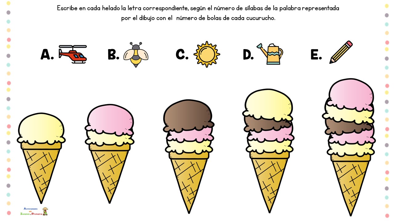 Divertida actividad de verano para clasificar palabras según su número ...