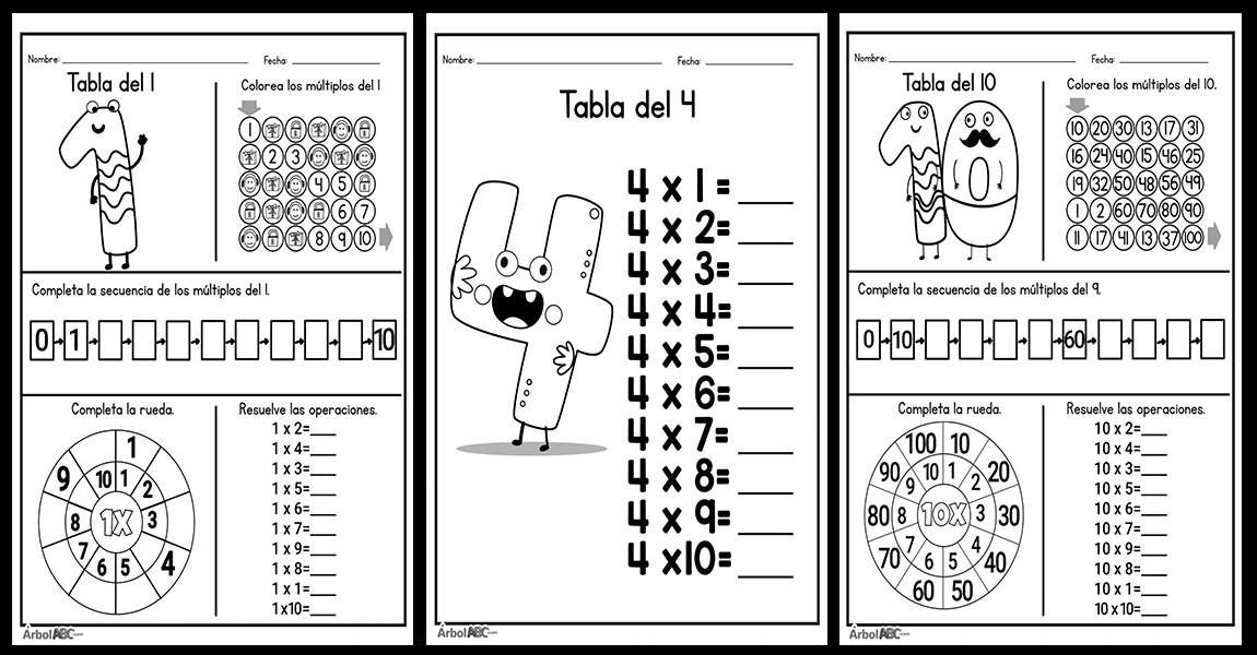 Fantástico cuaderno para aprender y repasar las tablas de multiplicar ...