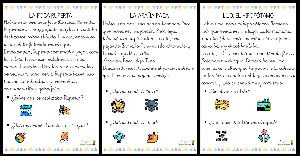 Lecturas cortas para trabajar la comprensión lectora nivel inicial ...