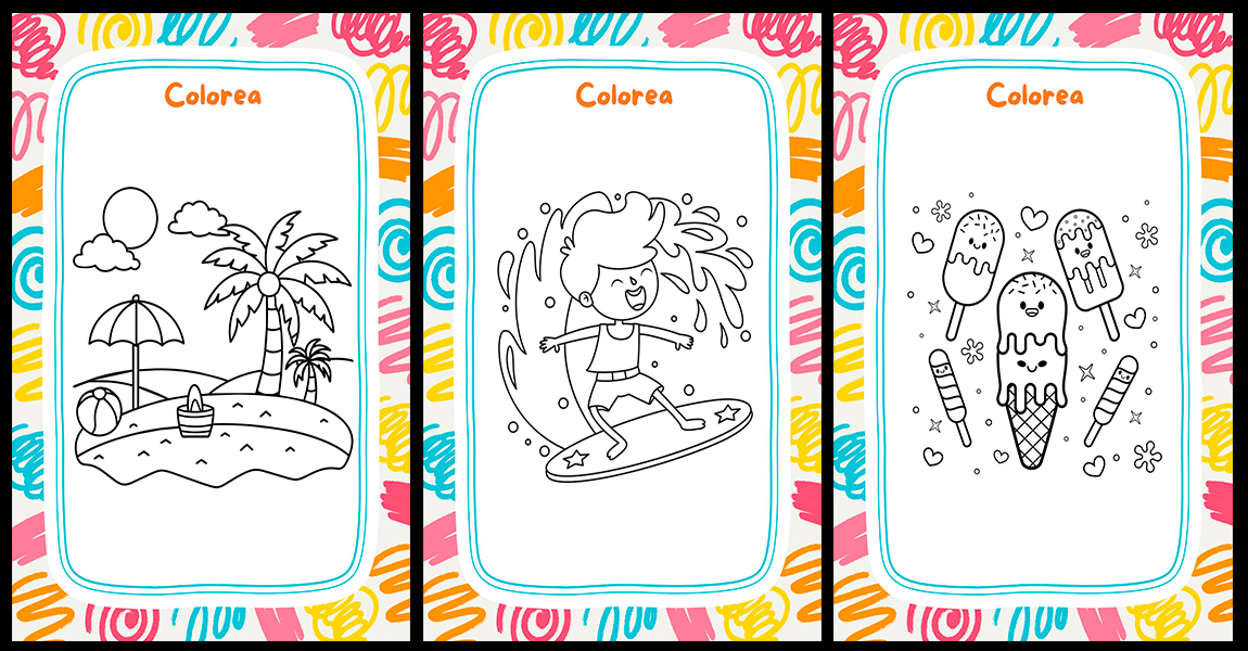Bonito librito para colorear en verano - Actividades de infantil y primaria