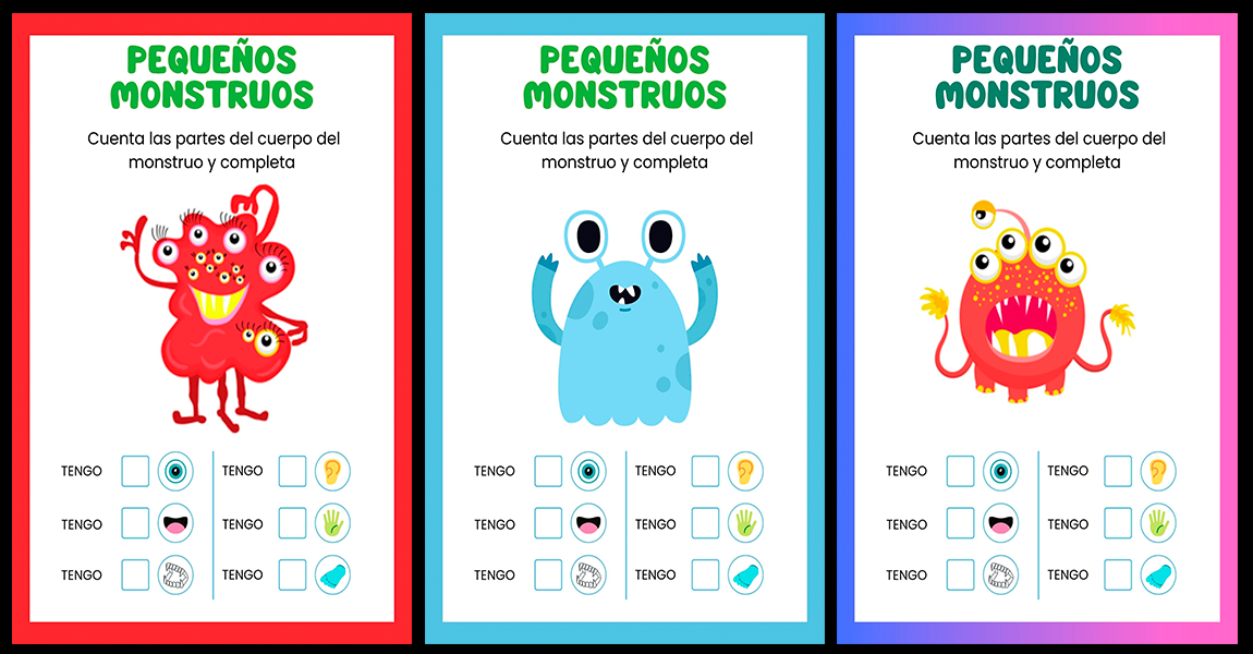 Partes Del Cuerpo De Un Monstruo Para Imprimir Monstruos De Goma Eva