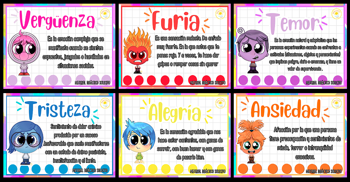 Cartelitos para el rincón de las emociones con los personajes de la ...