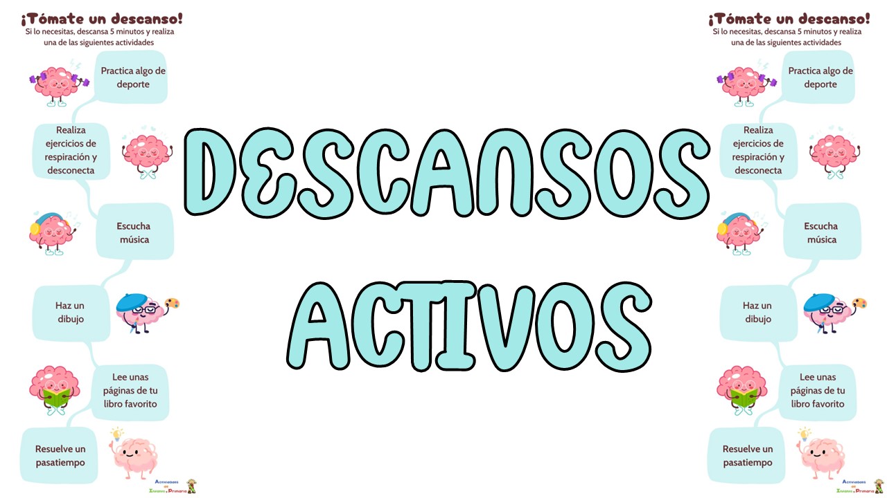 Pancarta decorativa: ¡Tómate un descanso! para realizar pausas activas ...