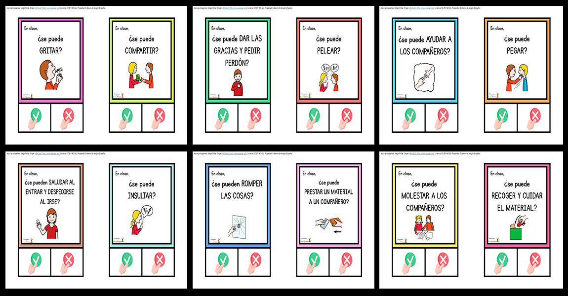 Tarjetas con pictogramas: ¿Qué se puede y qué no se puede hacer en ...