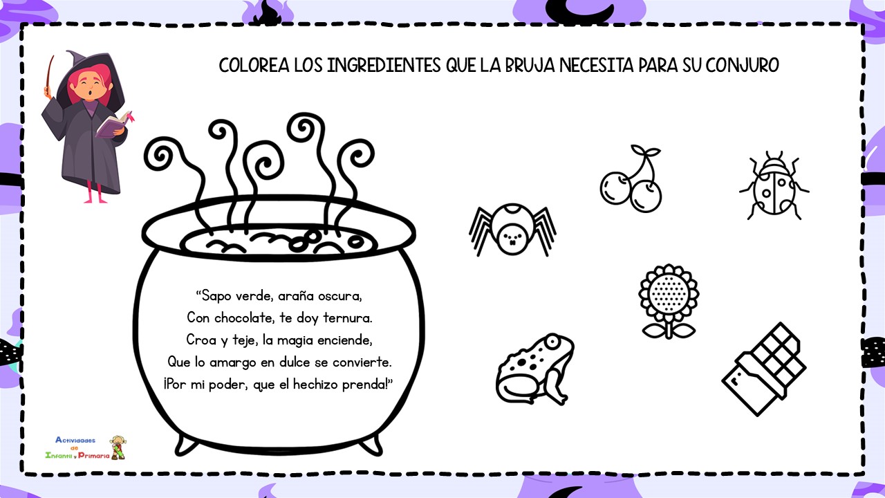 Divertida actividad de comprensión lectora: Los conjuros de la bruja ...
