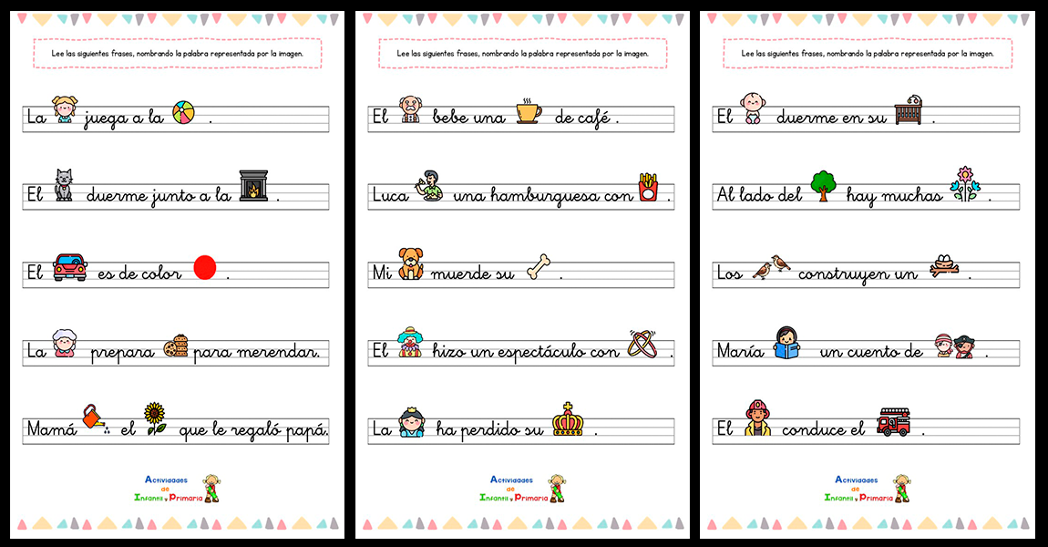 Iniciación a la lectura de frases con pictogramas - Actividades de ...