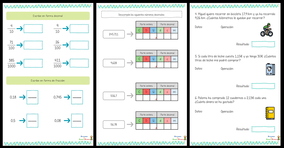 Hojas De Trabajo Para Entender Los Decimales Bundle De Redondeo