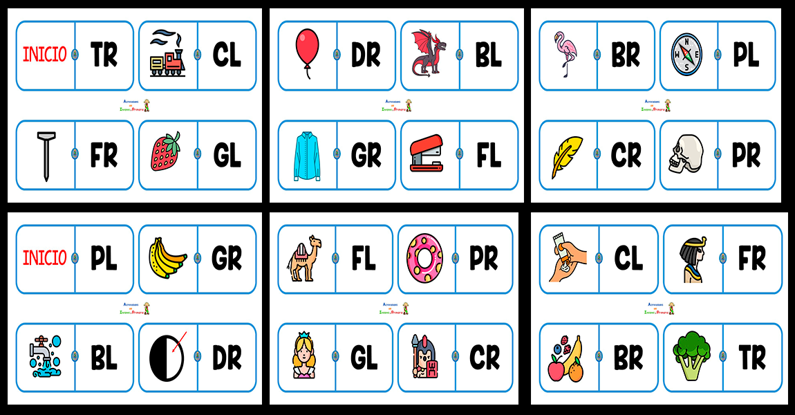 Divertidos dominós de las sílabas trabadas - Actividades de infantil y ...