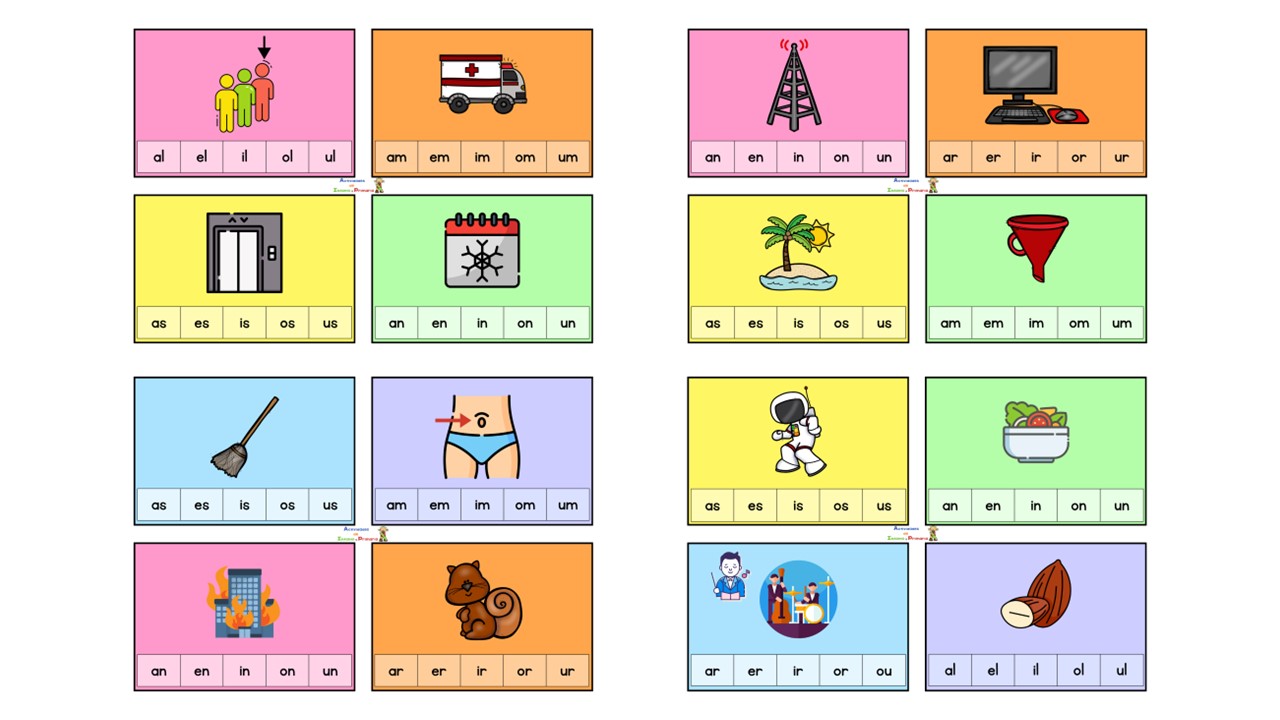 Tarjetas para plastificar: Lectoescritura de palabras con sílabas ...