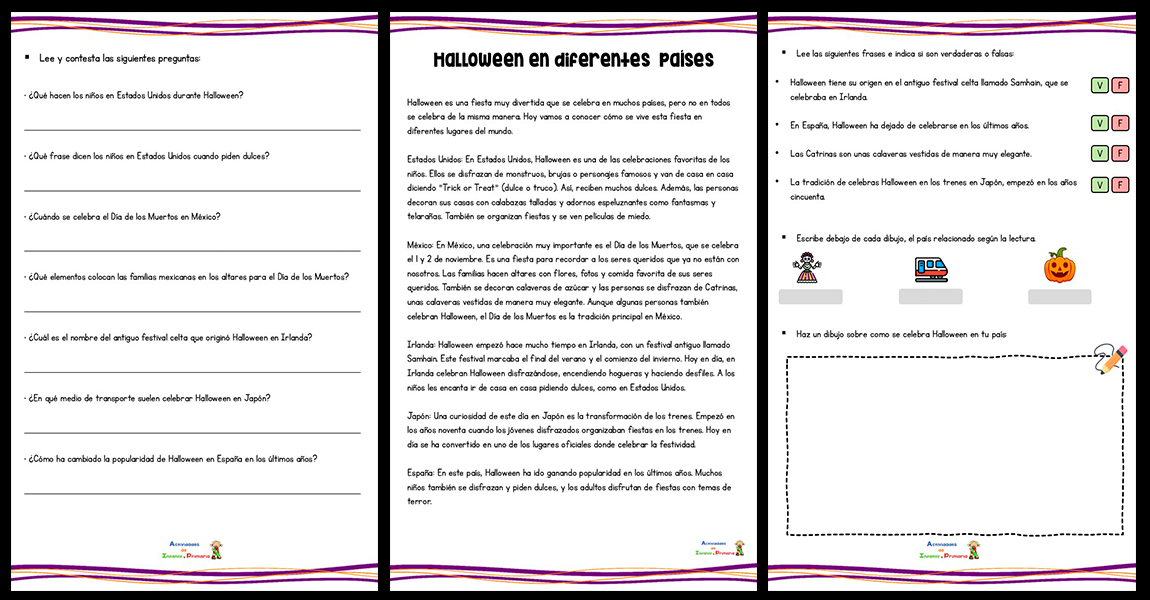 Lectura comprensiva + actividades de comprensión: Tradiciones de ...