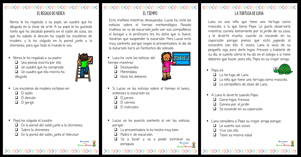 Nuevas serie de lecturas con preguntas para trabajar la comprensión ...