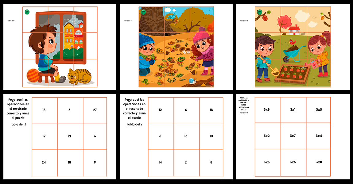 Aprendemos jugando: Resuelve las tablas de multiplicar y arma el puzle ...