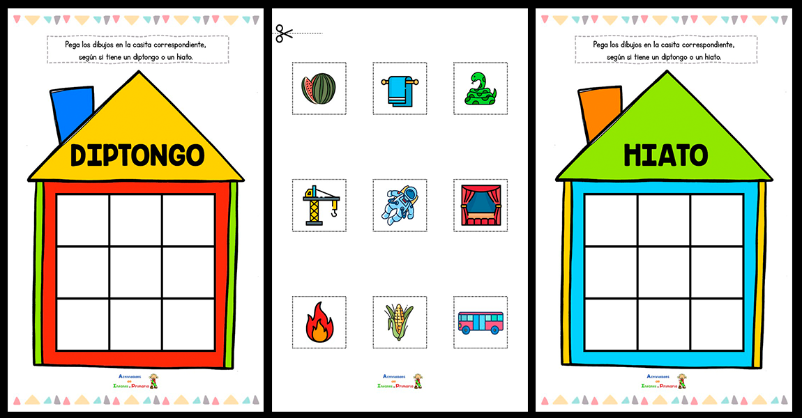 Actividad manipulativa: Las casas de los diptongos e hiatos ...