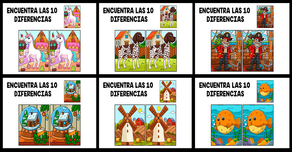 Hojas De Trabajo Para Detectar Las Diferencias Para Jardín De Infantes