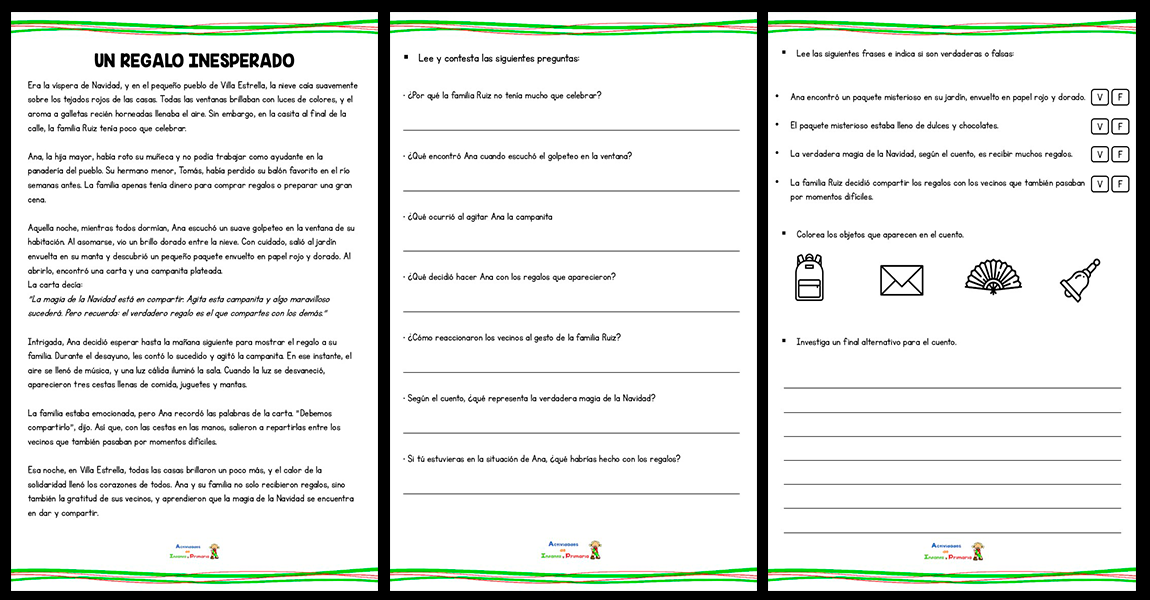 Lectura comprensiva de un cuento de Navidad - Actividades de infantil y ...