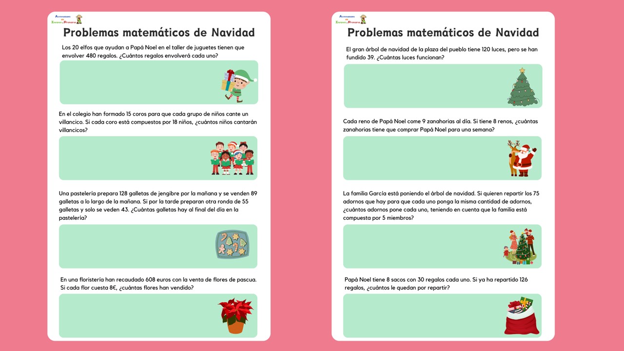 Matemáticas De Navidad, Multiplicación Multiplicaciones Para Niños