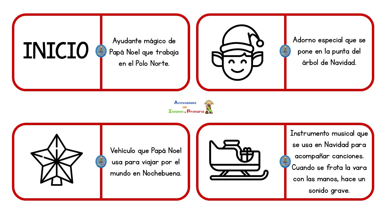 El dominó de las definiciones, especial versión Navidad - Actividades ...