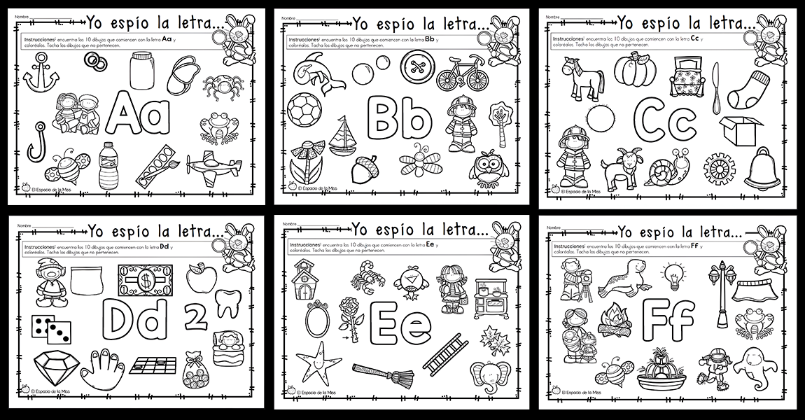 Conciencia fonológica: Espía la letra para identificar el sonido ...