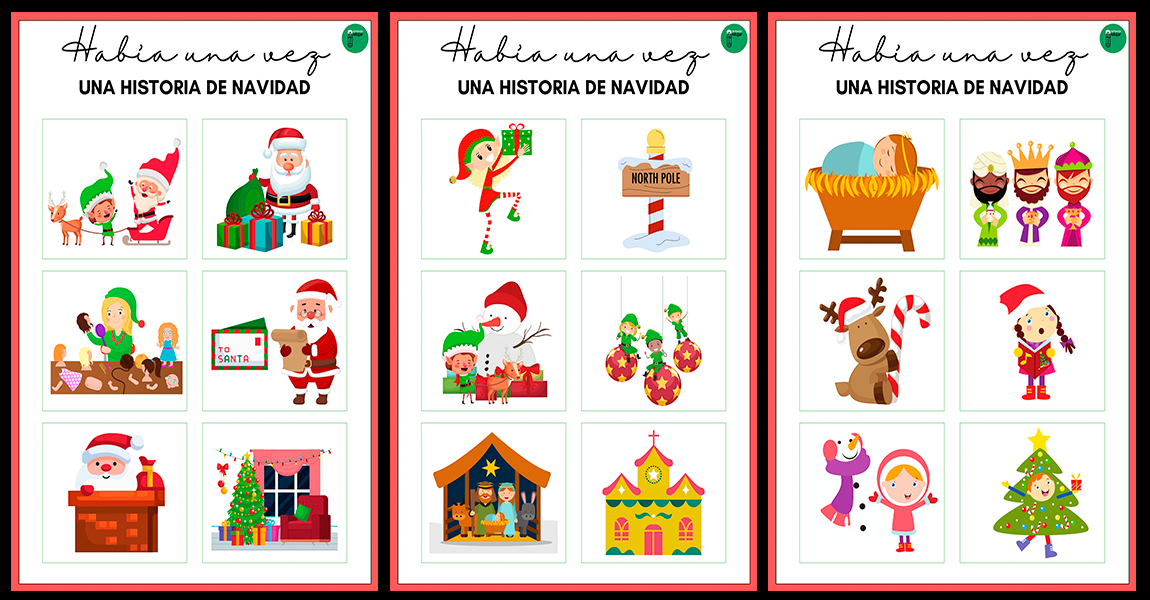 Secuencia de imágenes para inventar una bonita historia de Navidad ...